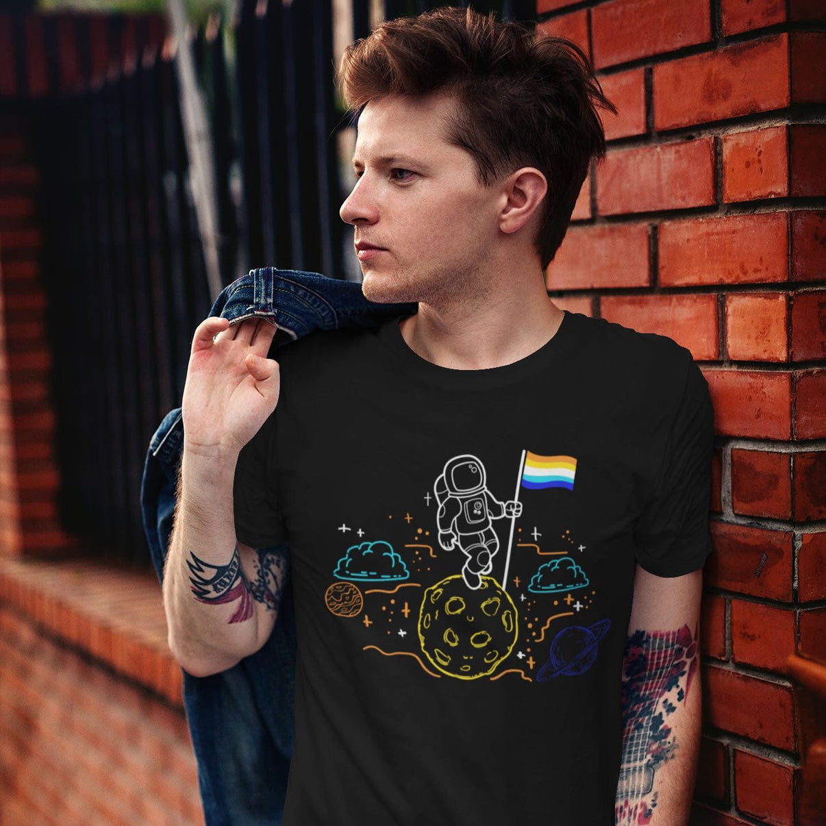 Astronaut aroace t-shirt | Pride Gift Shop
